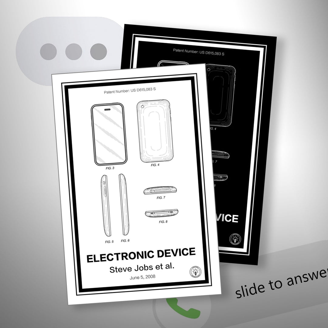 iPhone Patent Art Print For Sale - Retro Patents