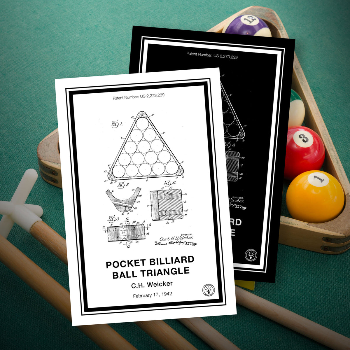 Pocket Billiard Ball Triangle Patent Print – Retro Patents