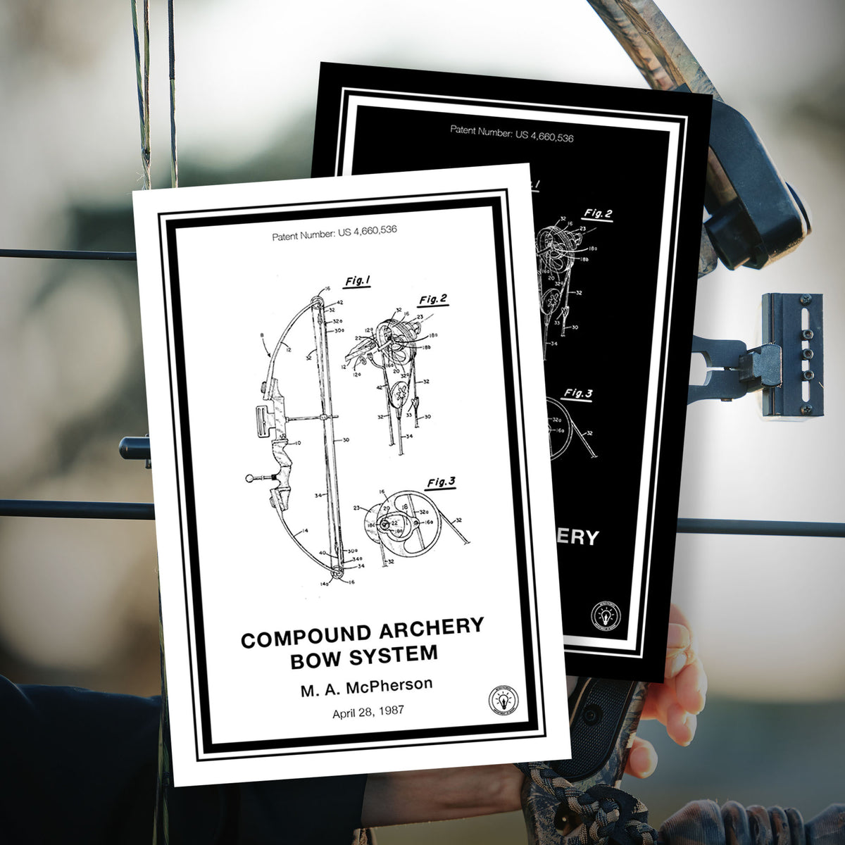 Compound Archery Bow System Patent Print – Retro Patents