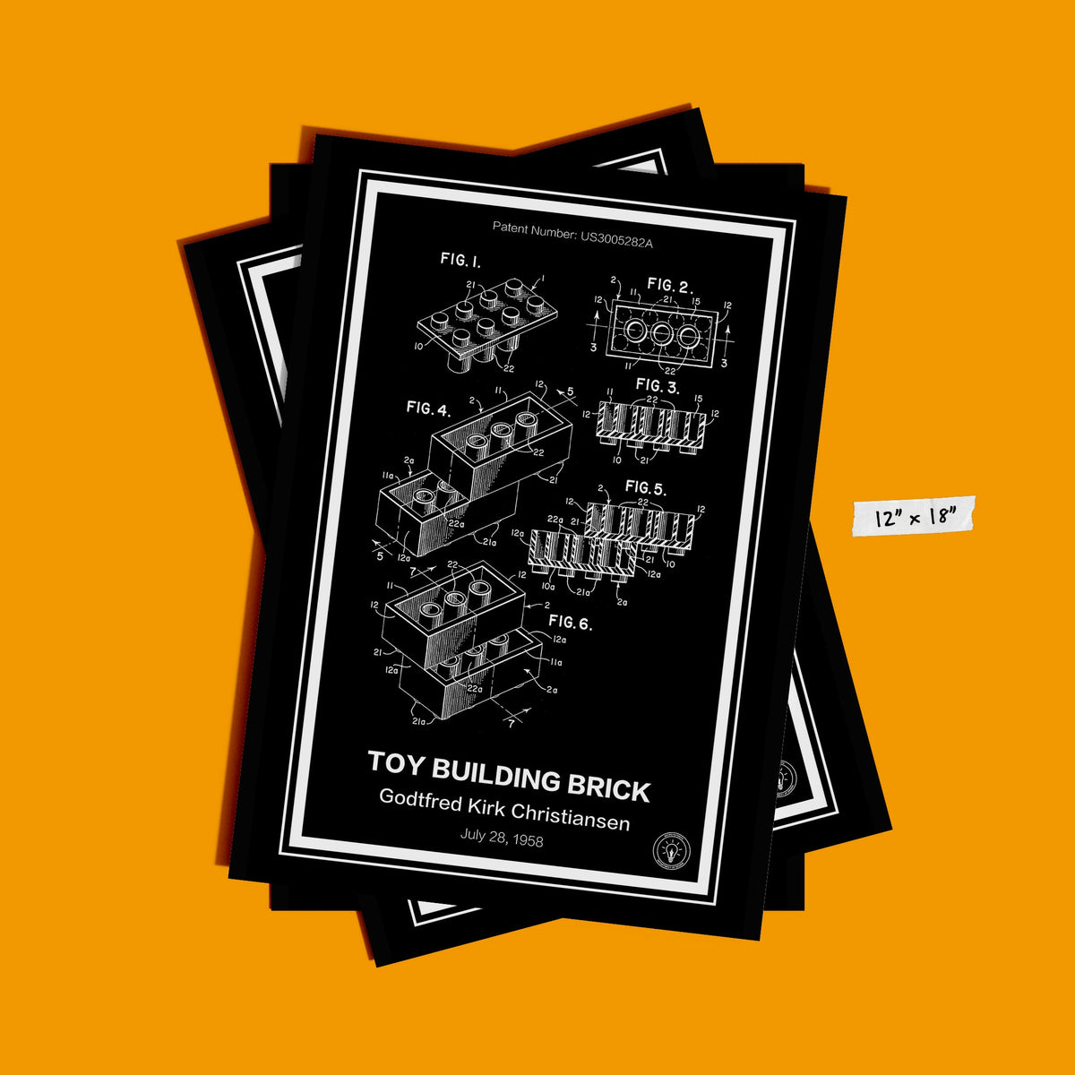 Lego® Patent Wall Art Print Collection – Retro Patents