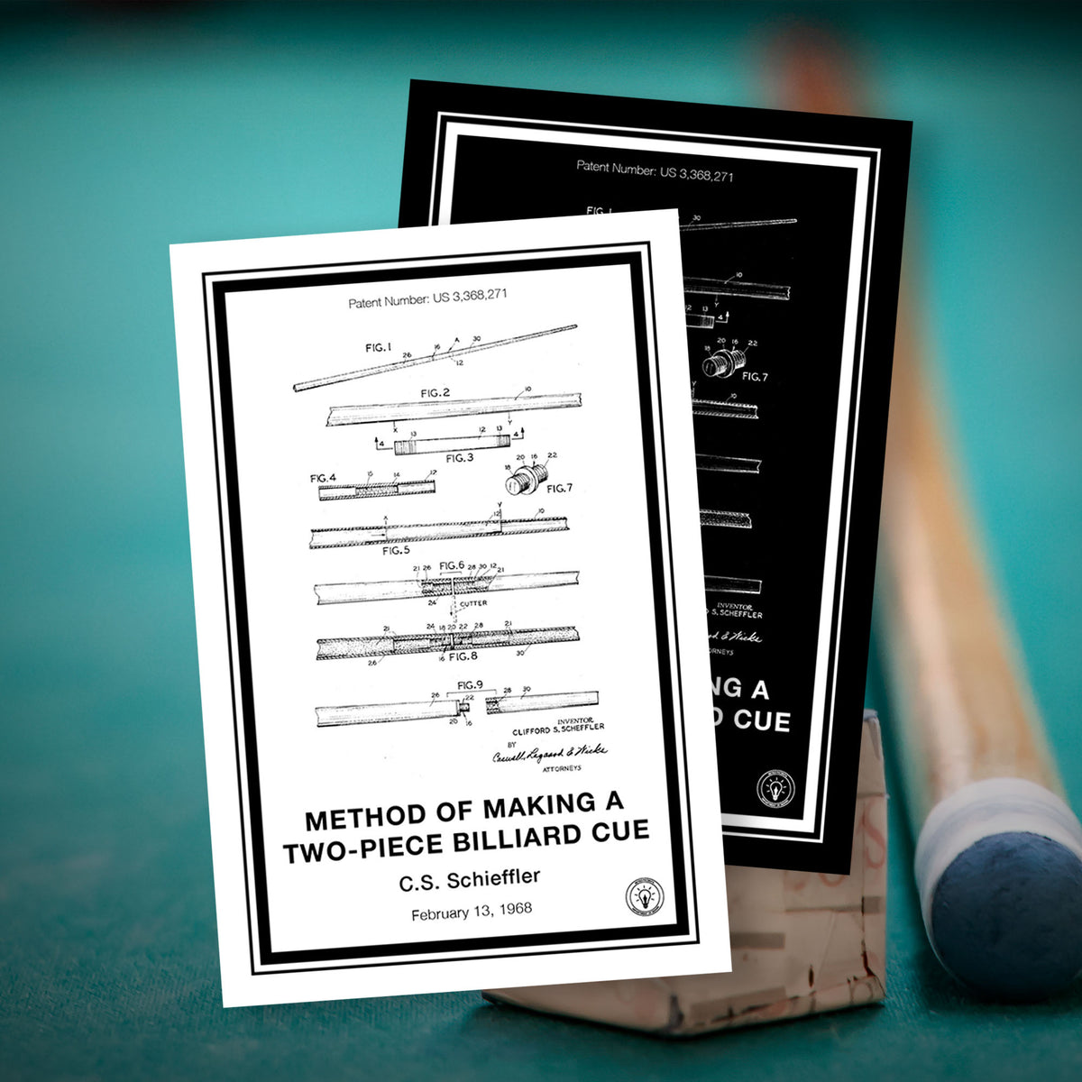 Method Of Making A Two-Piece Billiard Cue Patent Print – Retro Patents
