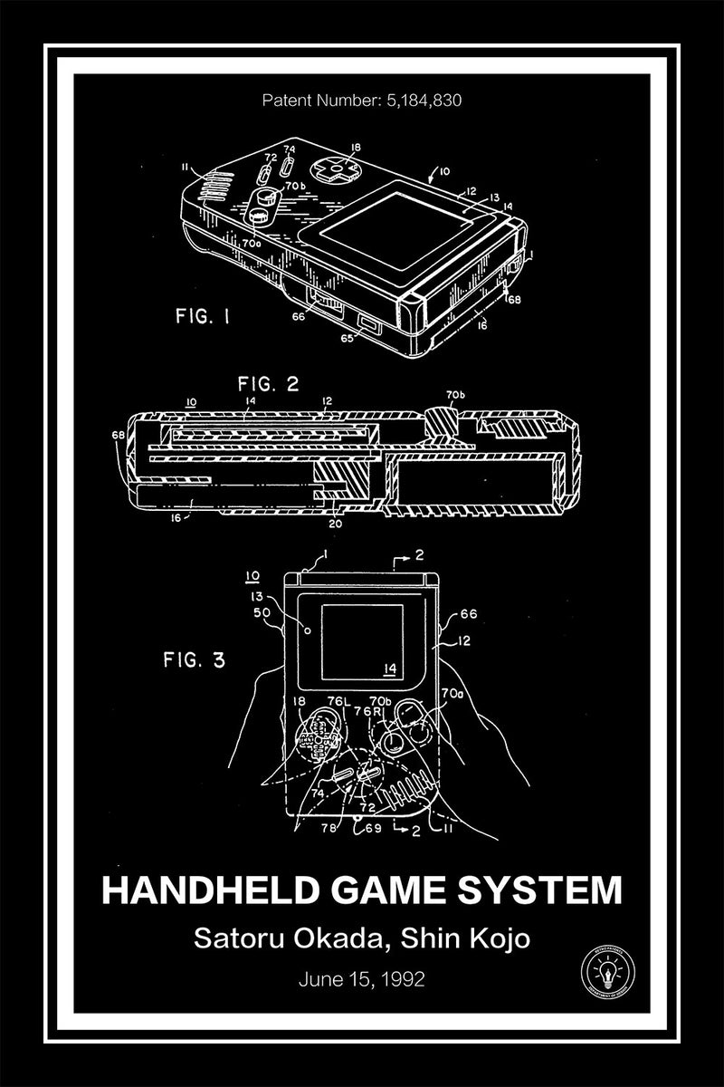 Nintendo Gameboy® Patent Art Prints For Sale - Retro Patents