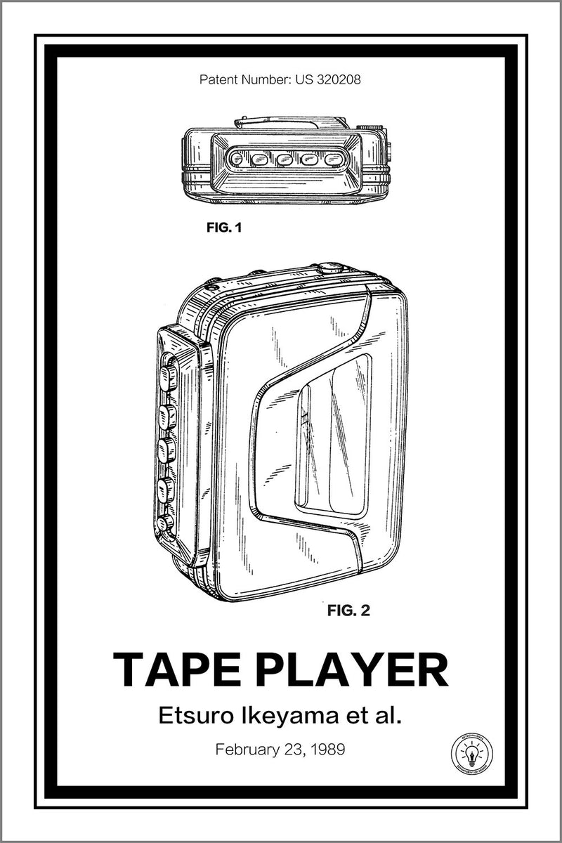 Sony Walkman® Patent Art Print | Vintage Tape Player Design ...